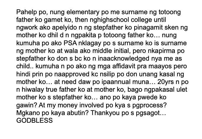 Q&A: Mga Tanong Tungkol sa Pagpapalit ng Pangalan Galing sa Comment ...